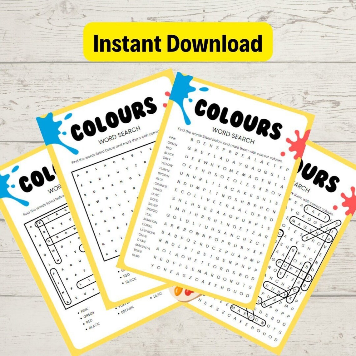 Colours Word Search Printable Word Search Games Printable Word Games ...