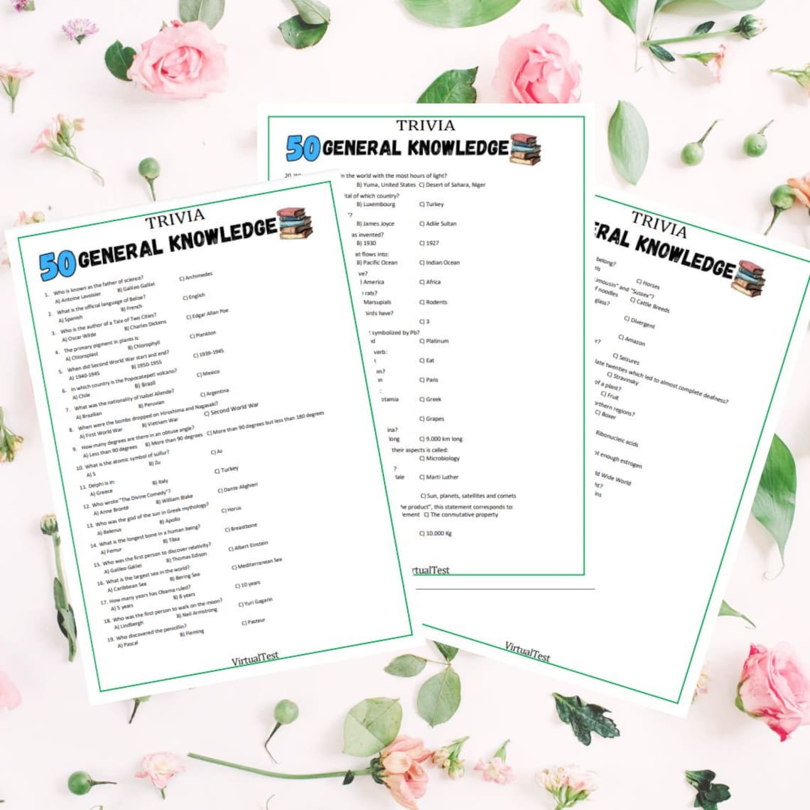 50 General Knowledge Trivia | Trivia Games | Pub Trivia Printable ...