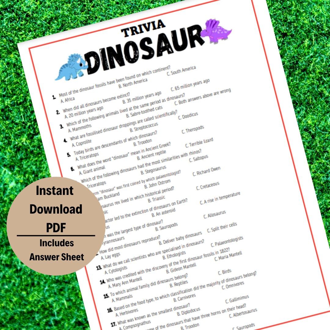 Dinosaur Quiz, Dinosaur Trivia, Dinosaur Games, Animal Trivia, Animal ...