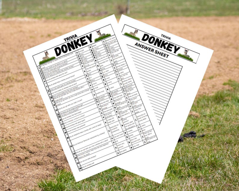 Donkey Trivia Game: Fun Animal Facts & Quizzes (digital Download) - Etsy