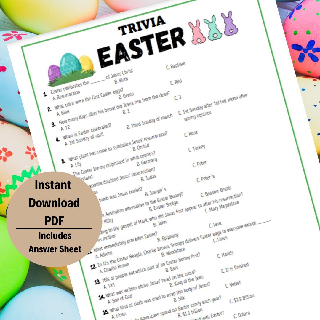 Easter Trivia, Easter Trivia Game, Trivia Questions, Family Easter ...