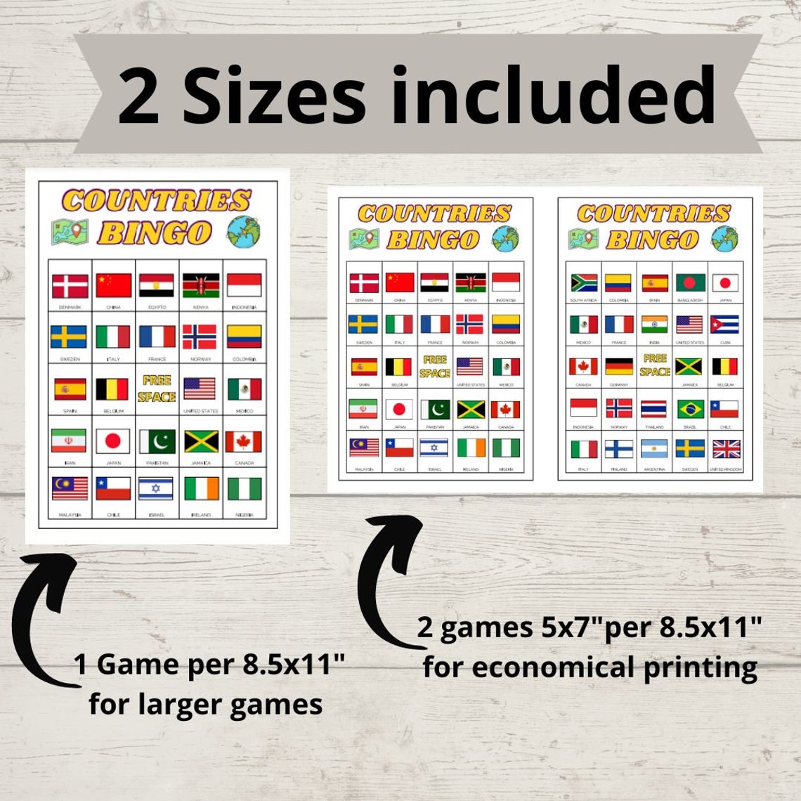 Countries Bingo Game: Geography Classroom Activity (PDF Download) - Etsy