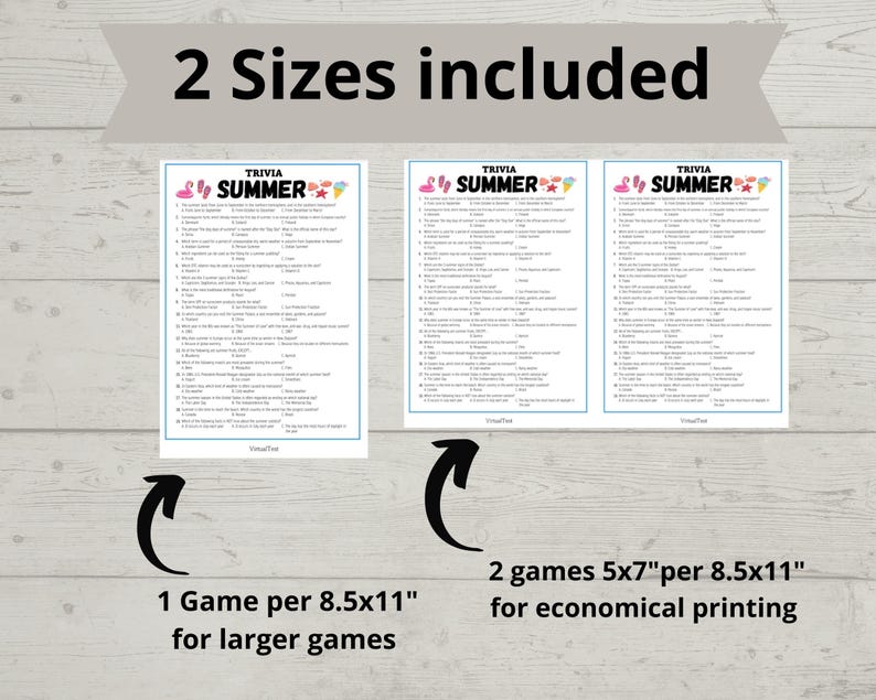 Summer Trivia, Summer Trivia Game, Summer Themed Trivia, Summer ...