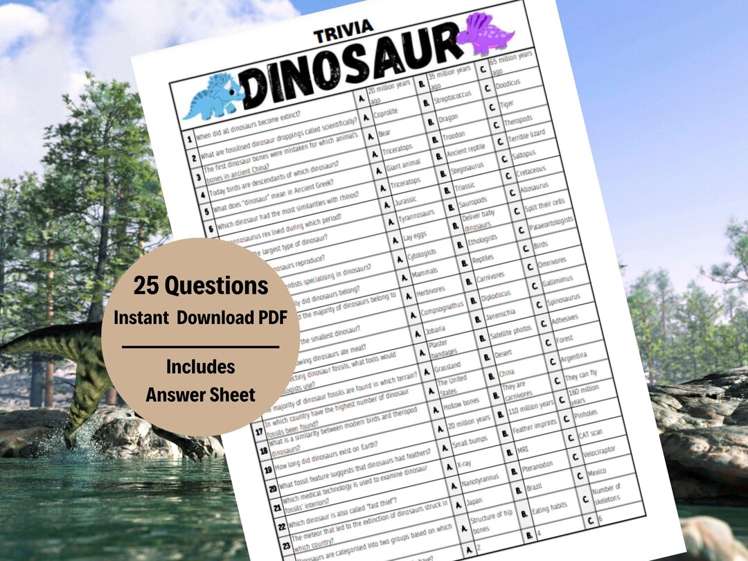 Dinosaur Trivia Card Game - Fun Facts, Educational Quiz & Family ...