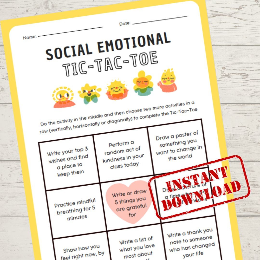 Social Emotional Tic Tac Toe Social Emotional Kids Emotional Game Kids ...