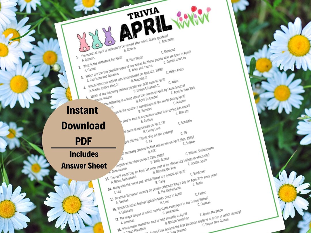 April Trivia, Easter Games, Easter Trivia, April, Family Game Night ...