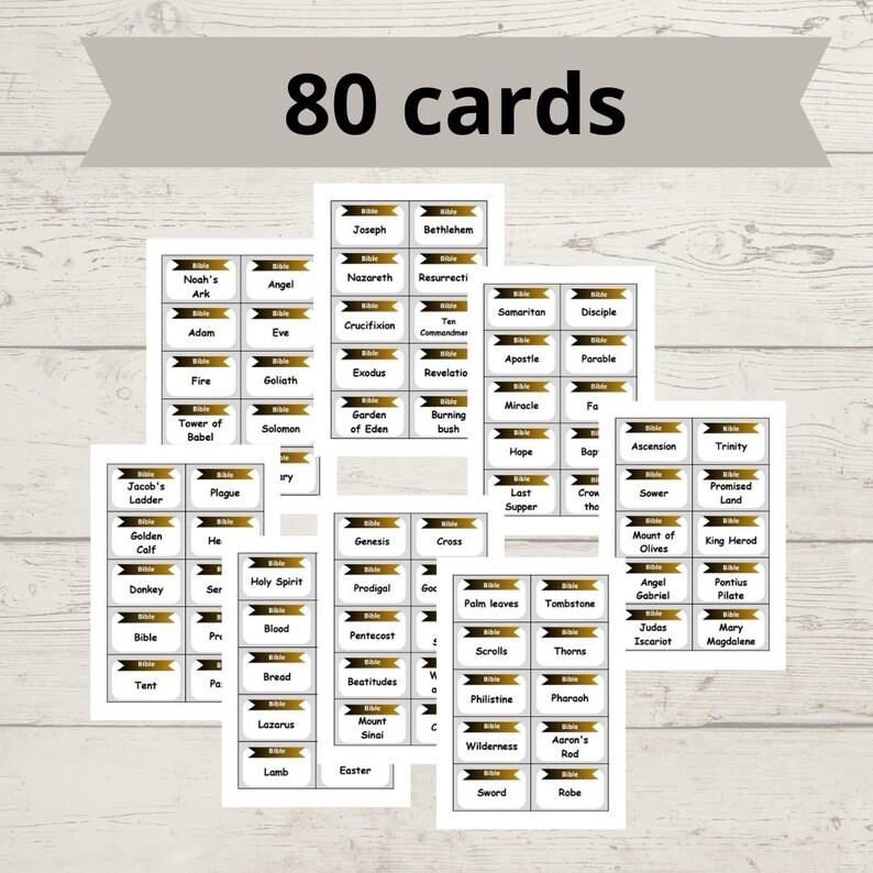 Bible Pictionary Game, Pictionary Word Game, Charades Game, Bible Games ...