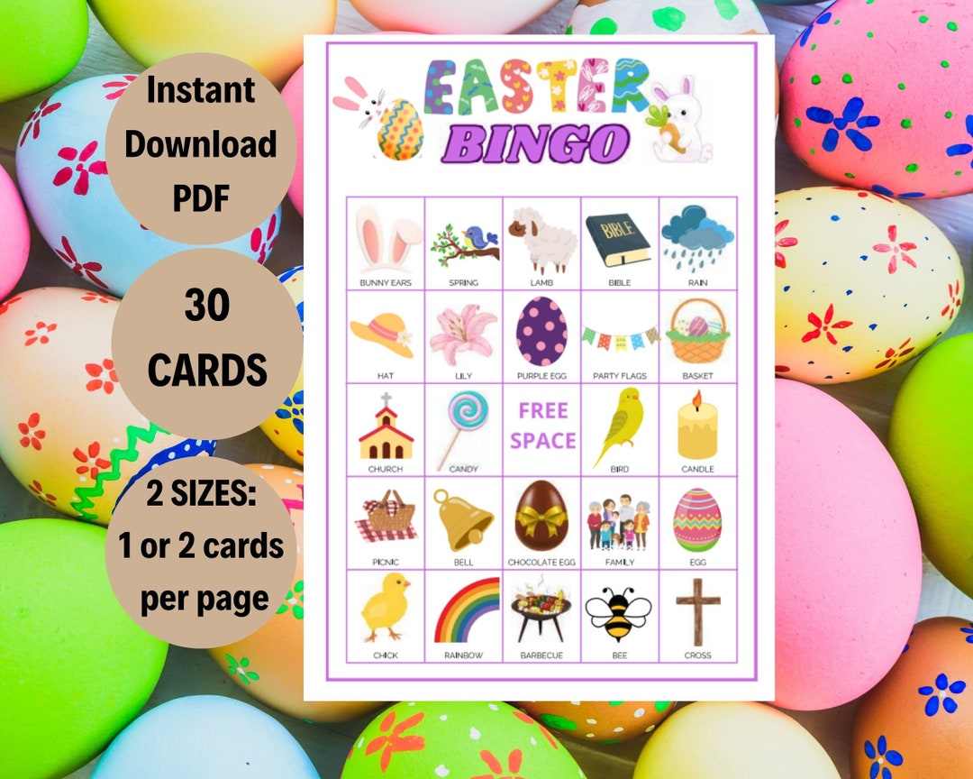 Easter Bingo, Easter Bingo Game, Easter Bingo Cards, Bingo Cards ...