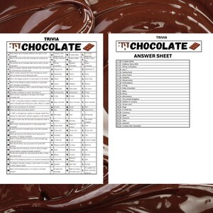 Chocolate Trivia Game: Fun Printable Quiz (digital Download) - Etsy