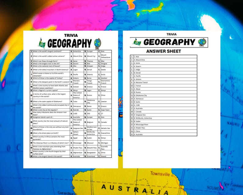Geography Trivia Game: Fun & Educational Quiz for All Ages, Perfect for ...