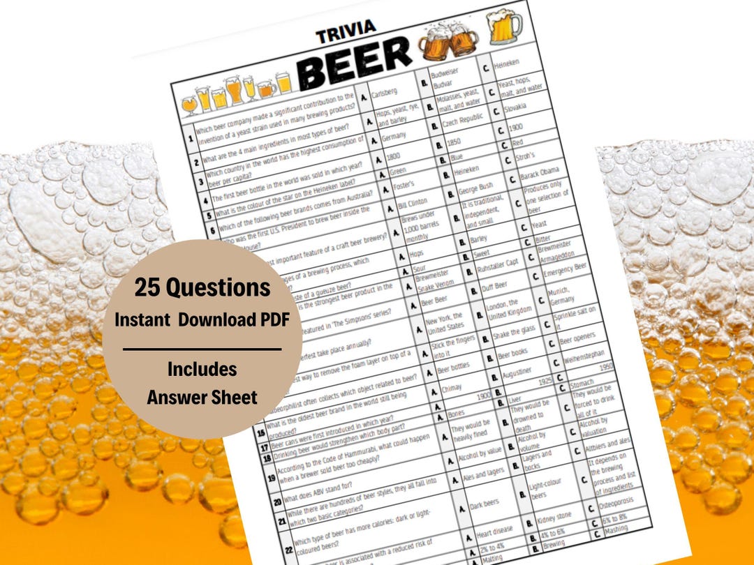 Beer Trivia Game: Fun, Engaging & Challenging Questions for Parties ...
