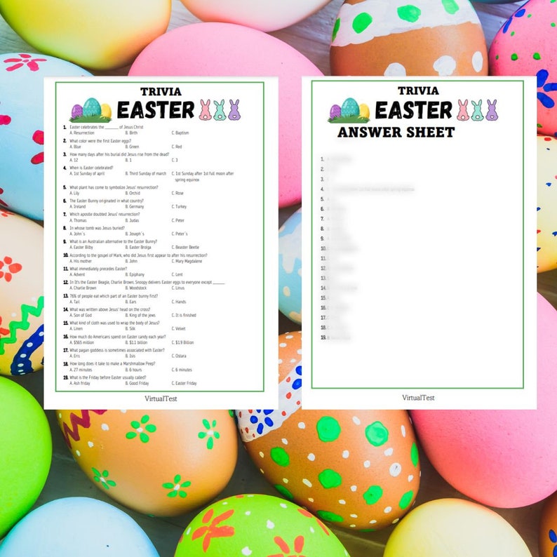 Easter Trivia, Easter Trivia Game, Trivia Questions, Family Easter ...
