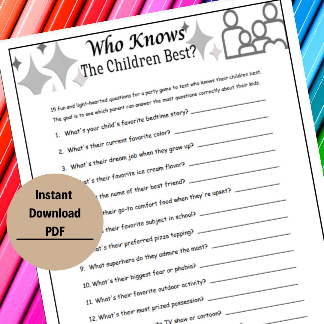 Who Knows Best, Who Knows, Who Knows Best Game, Fun Group Game, Fun ...