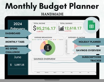 Budget Planner Google Sheets Monthly Budget Spreadsheet Paycheck Budget ...