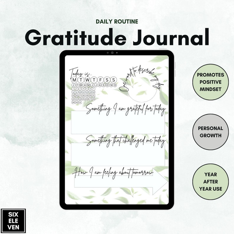 Printable Gratitude Journal Digital Gratitude Journal Gratitude Journal ...