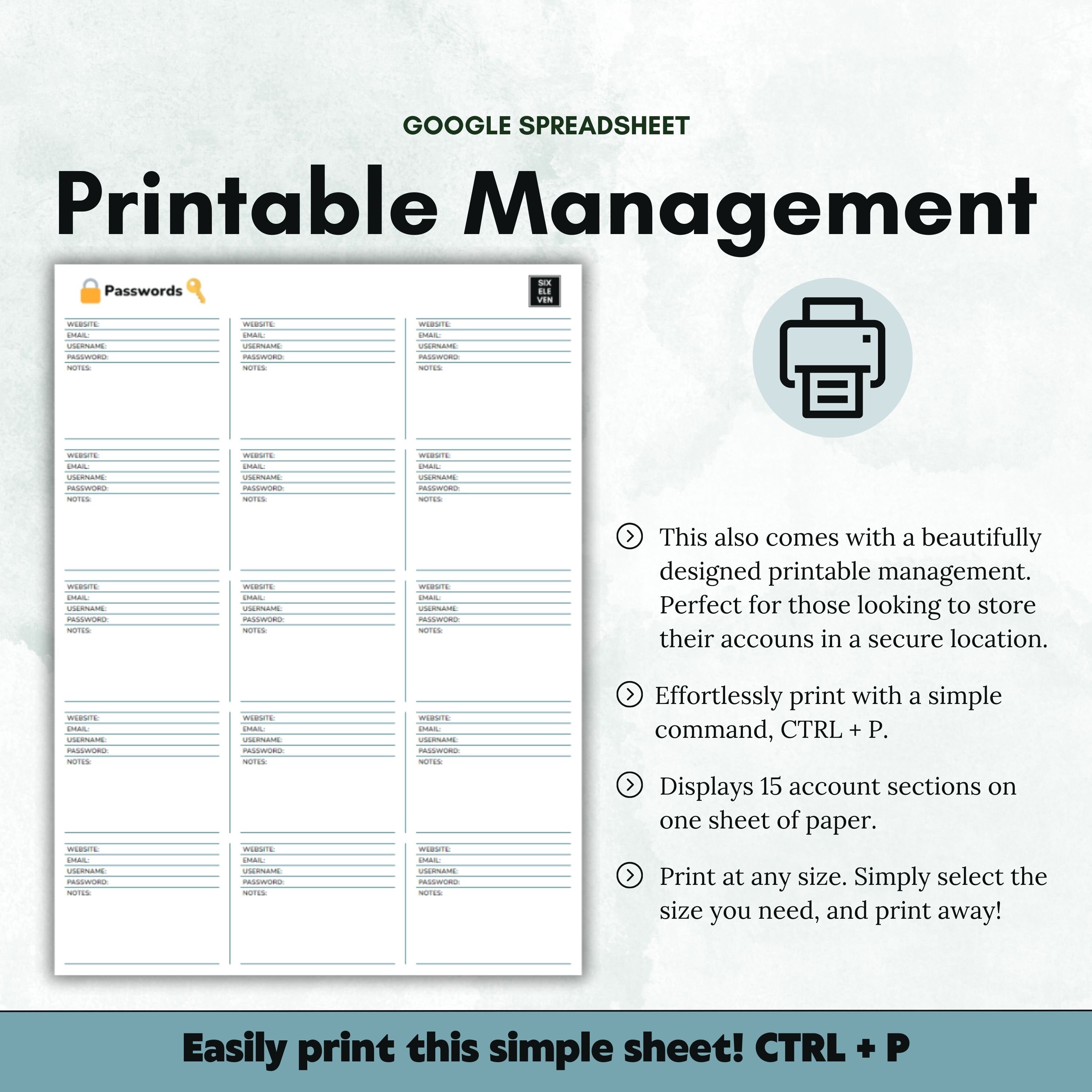 Password Tracker Printable, Login to My Account, Account Tracker Google ...