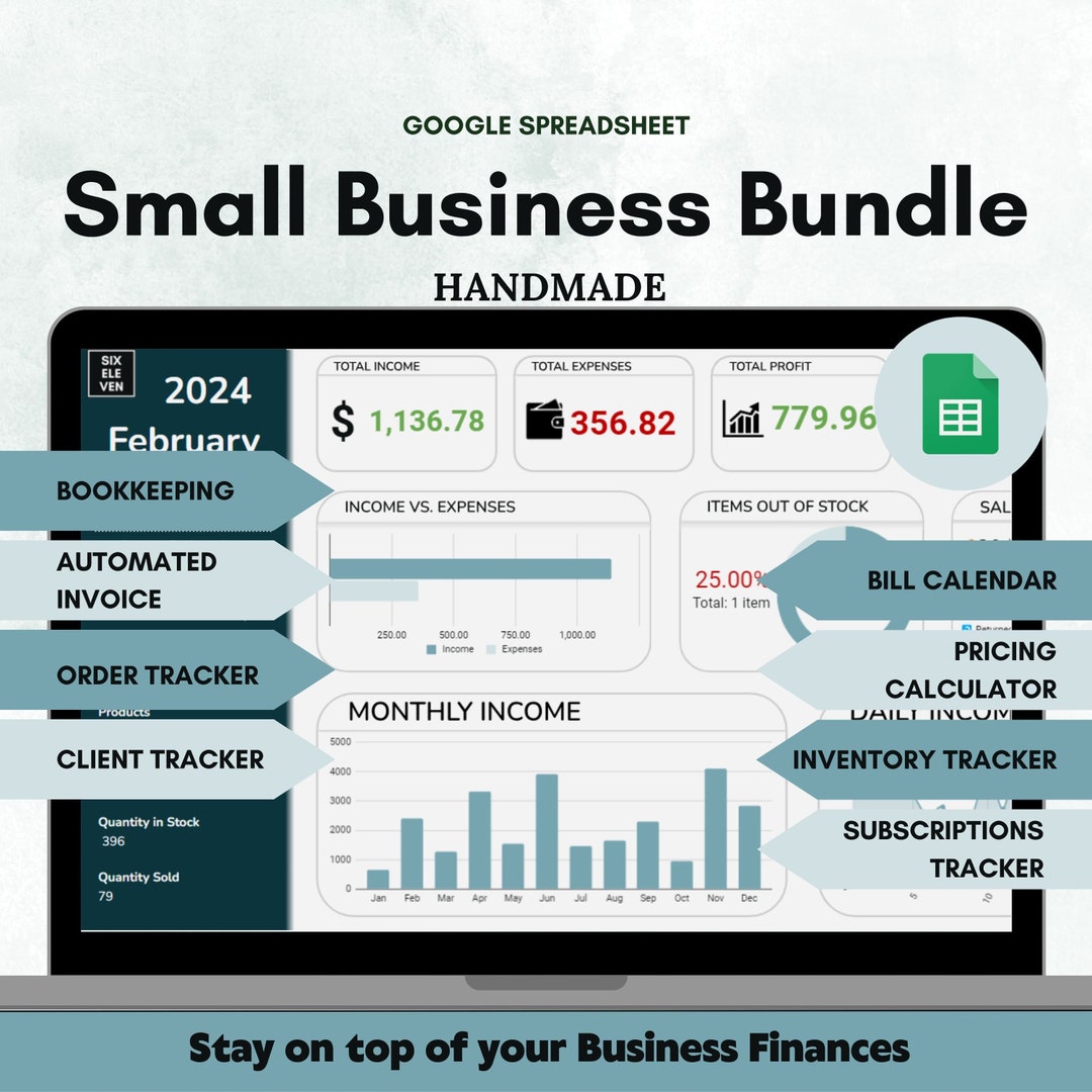 Small Business Bookkeeping Spreadsheet Inventory Tracker Order Tracker ...