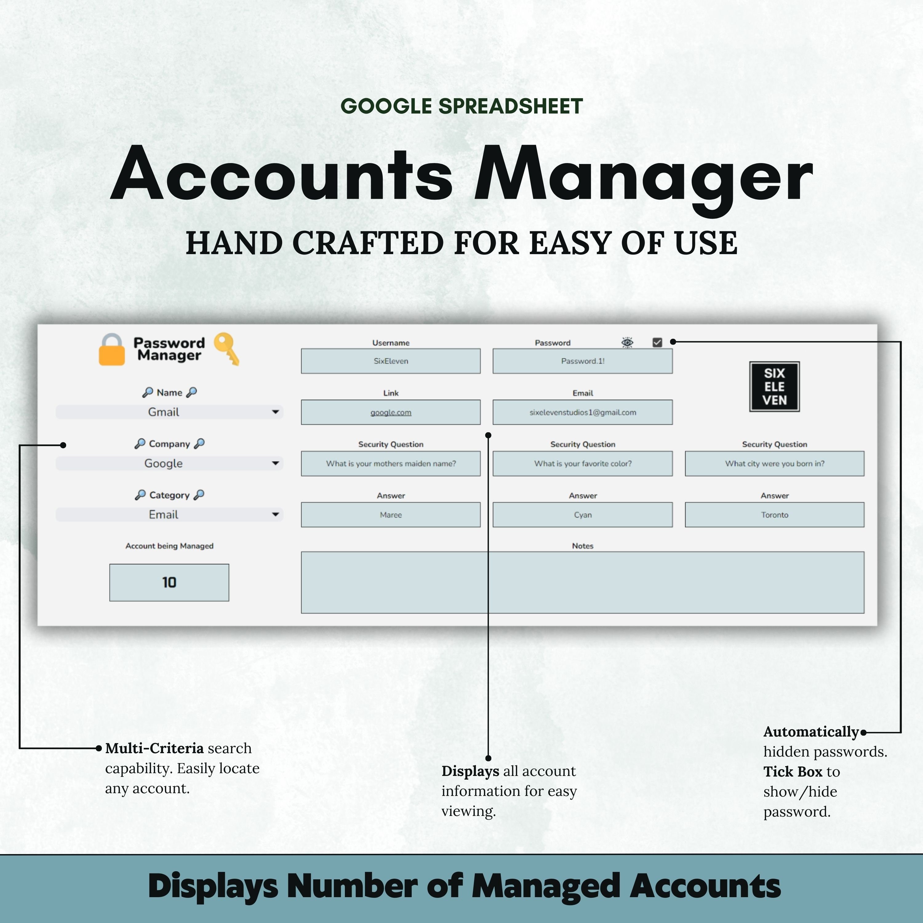 Password Tracker Printable, Login to My Account, Account Tracker Google ...