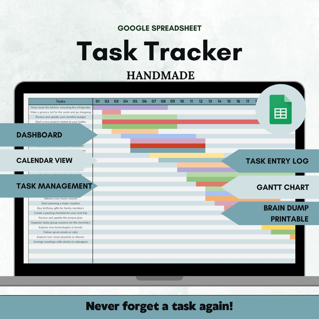 Task Tracker and Project Planner Spreadsheet, to Do List Google Sheets ...