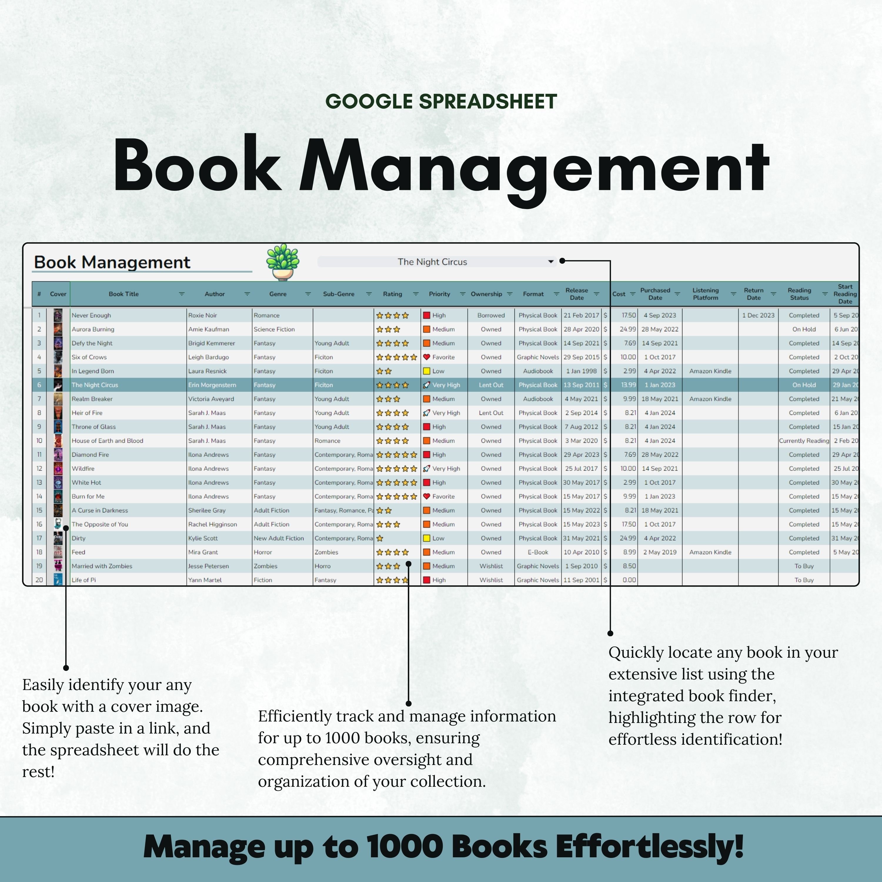 Digital Book Tracker: Reading Log Google Sheet (digital Download) - Etsy