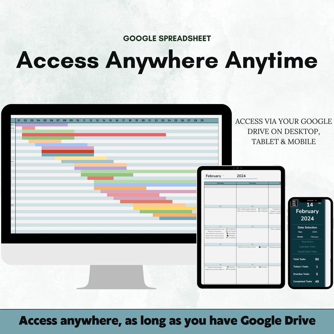 Task Tracker and Project Planner Spreadsheet, to Do List Google Sheets, Project Management With ...
