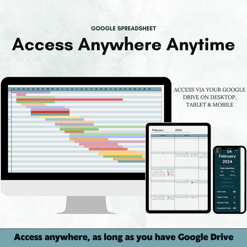 Task Tracker and Project Planner Spreadsheet, to Do List Google Sheets ...