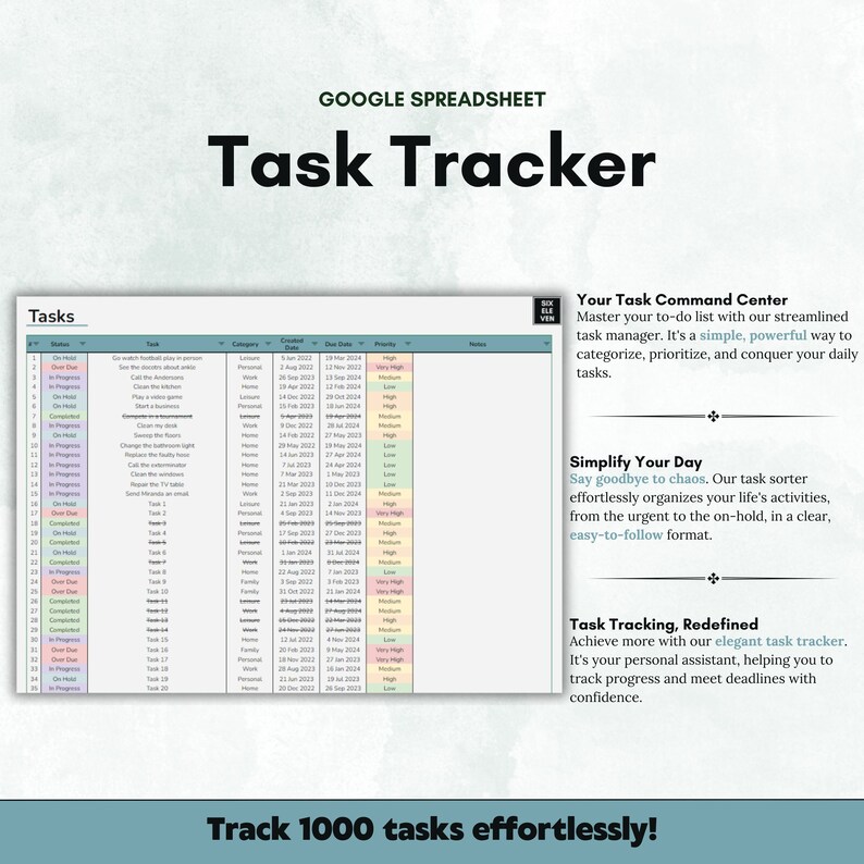 Client Tracker Spreadsheet or Business Spreadsheet ETSY Seller, Task ...