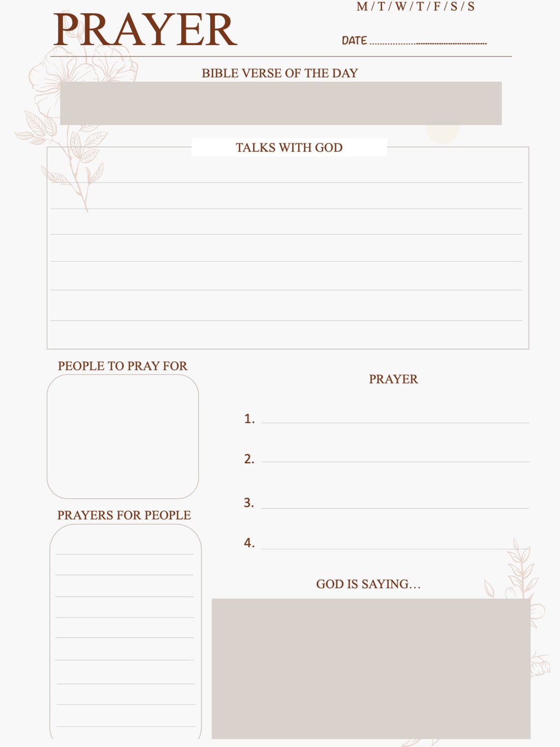 Prayer Journal | Printable Journal | Christian Planner | Faith Journal ...