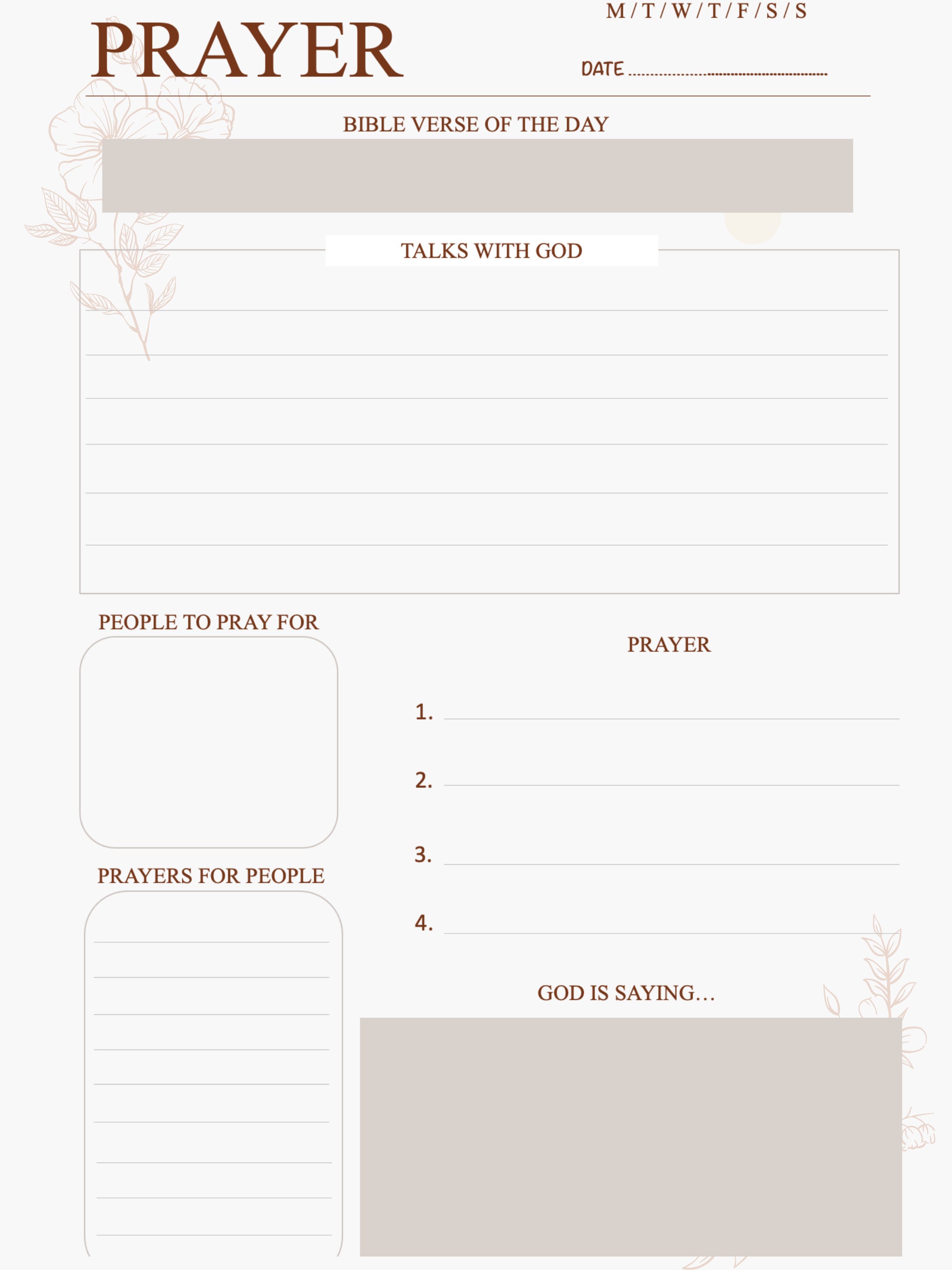 Prayer Journal | Printable Journal | Christian Planner | Faith Journal ...