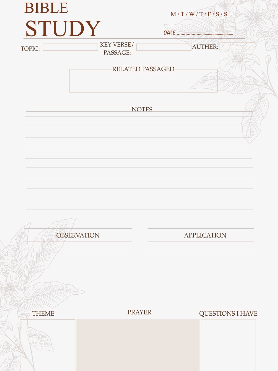 Bible Study Planner | Printable Planner | Christian Bible Study ...
