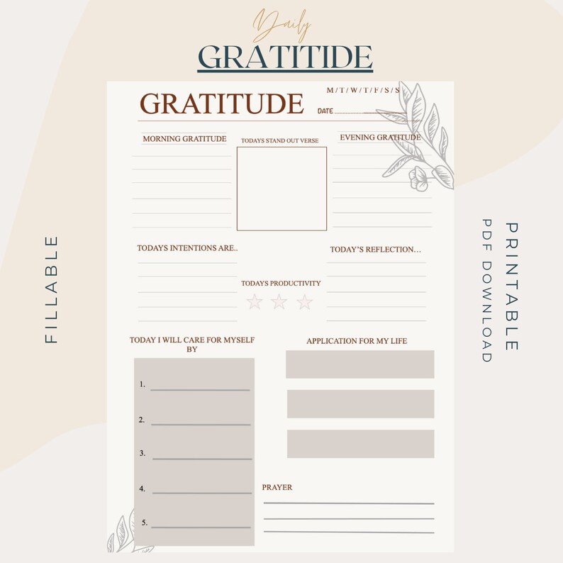 Daily Gratitude Planner | Printable Planner | Christian Gratitude ...