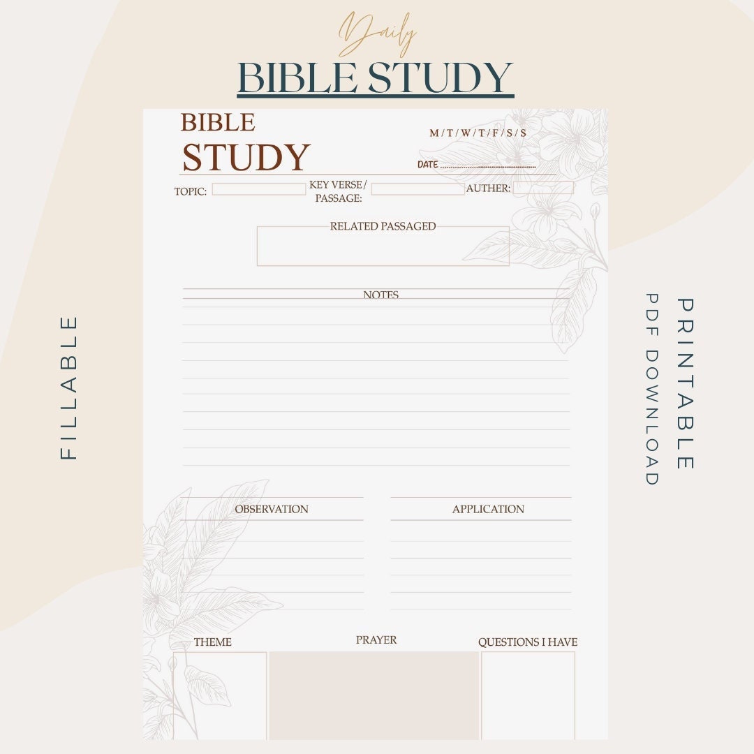 Bible Study Planner | Printable Planner | Christian Bible Study ...