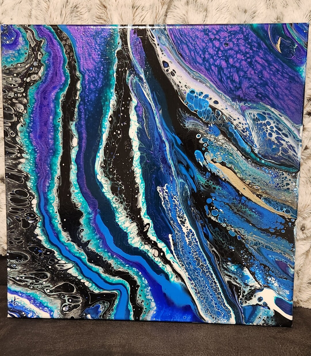 Celestial Geode Fluid Art Painting - Etsy