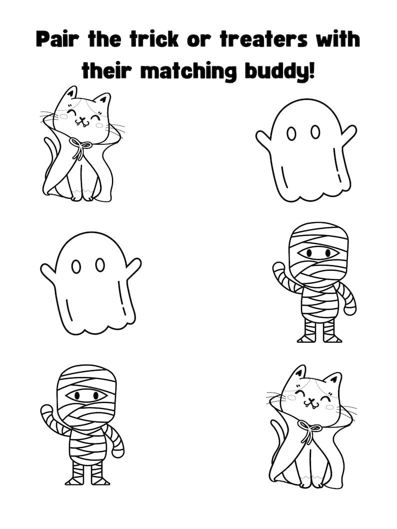 Halloween Coloring Pages Digital Print Instant Download - Etsy