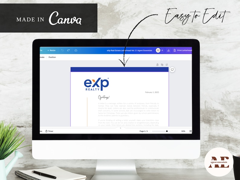 Exp Letterhead | Real Estate Letterhead Template | for Realtors | Canva ...