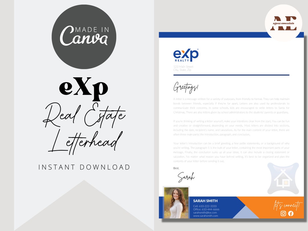 Exp Letterhead Template | Real Estate Letterhead Template | for ...