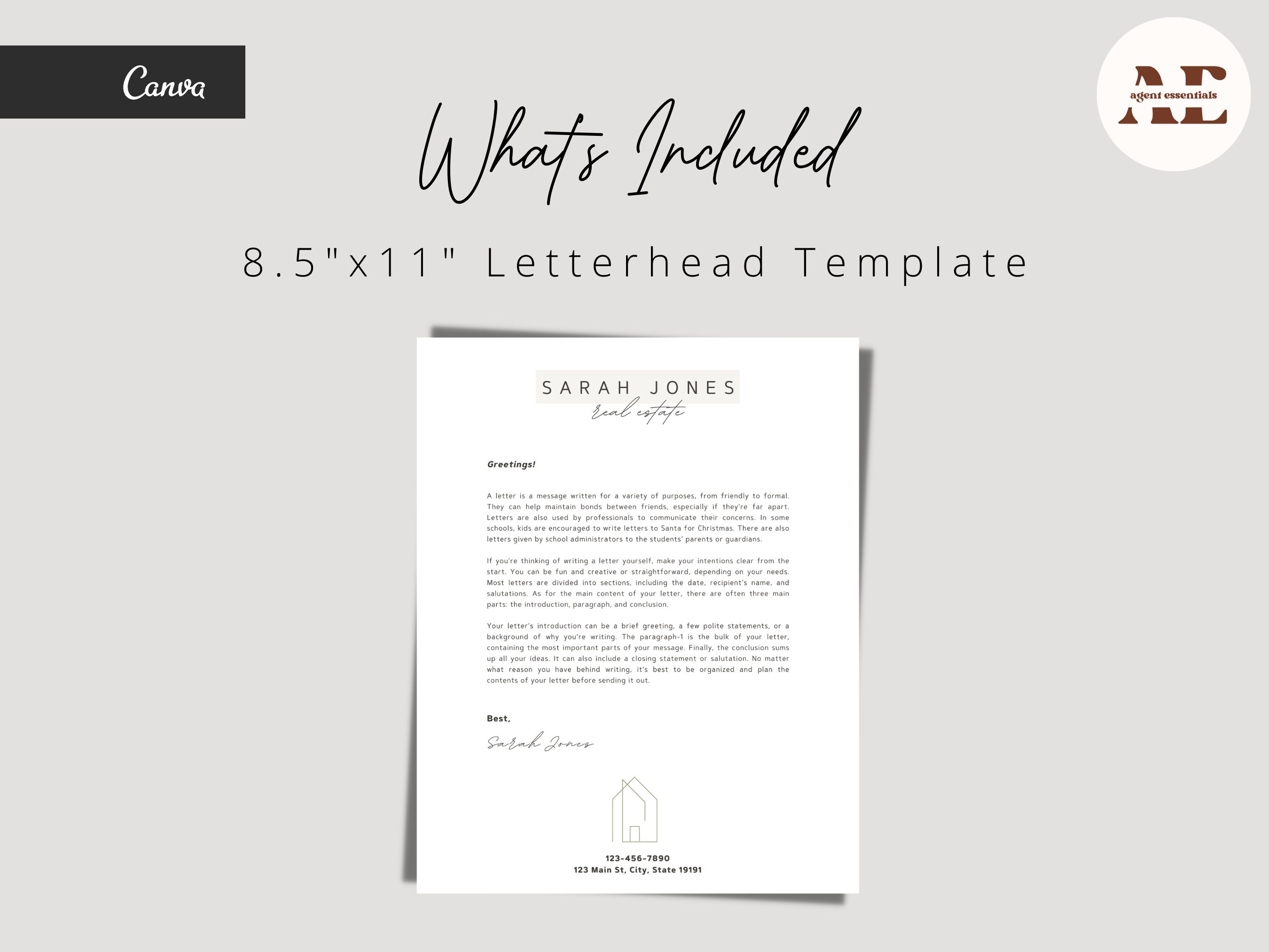 Realtor Letterhead | Real Estate Letterhead Template | for Realtors ...