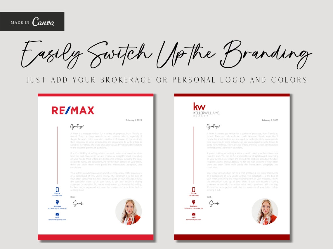 Exp Letterhead Real Estate Letterhead Template for Realtors Canva ...