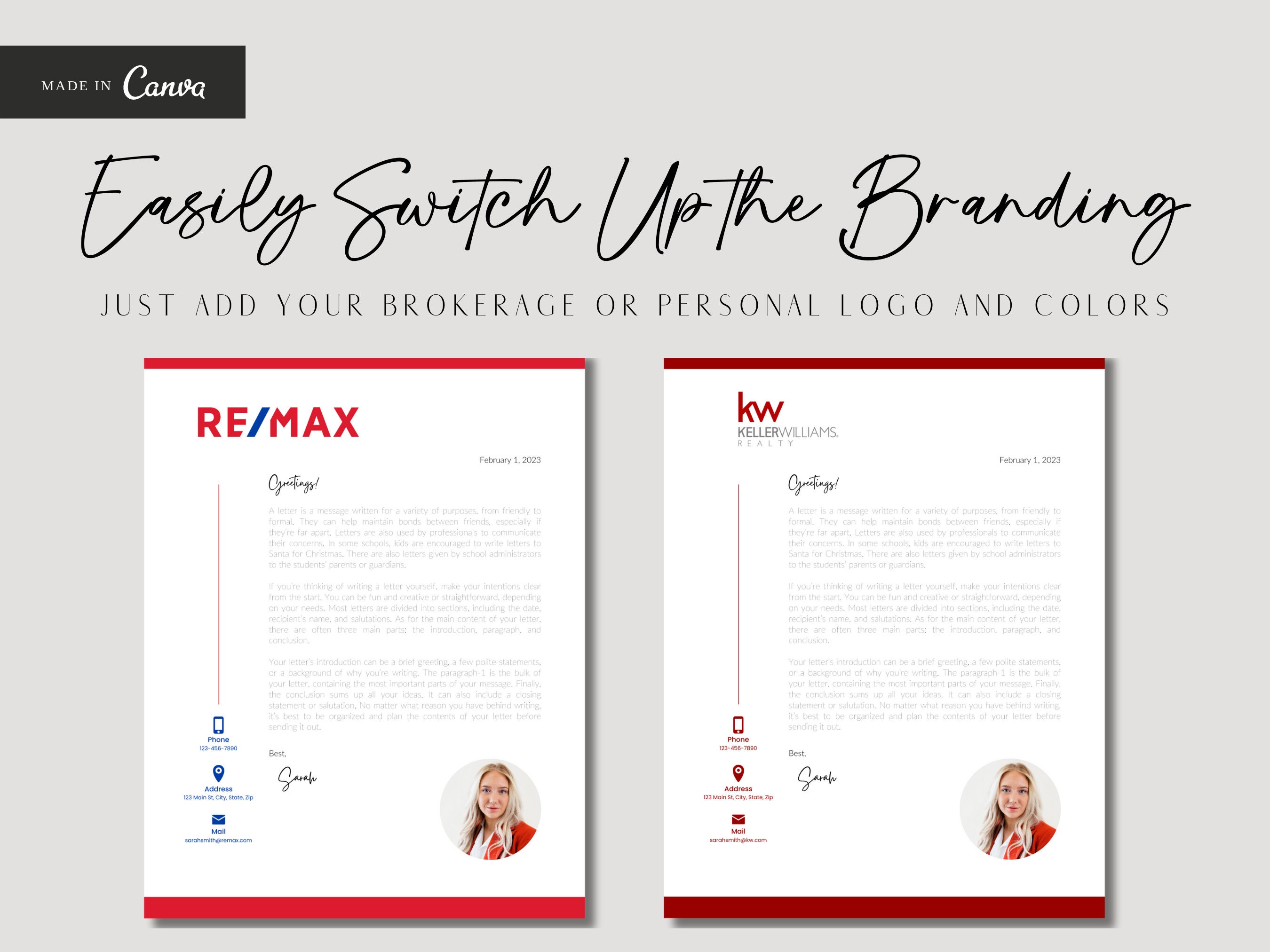 Exp Letterhead | Real Estate Letterhead Template | for Realtors | Canva ...