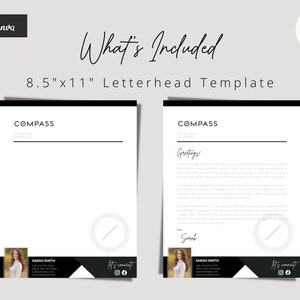 Compass Letterhead Template | Real Estate Letterhead Template | for ...