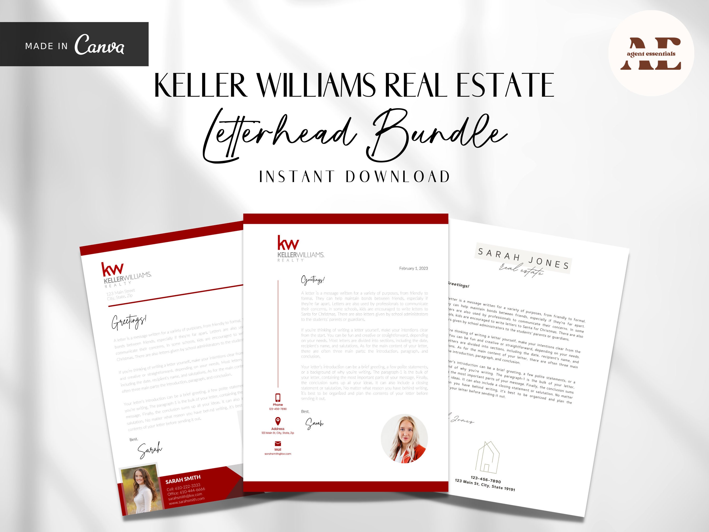 Keller Williams Letterhead Bundle | Real Estate Letterhead Template ...