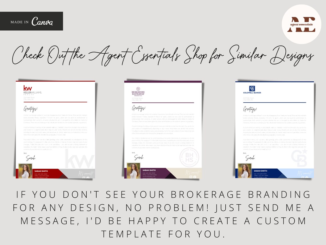 Compass Letterhead Template | Real Estate Letterhead Template | for ...