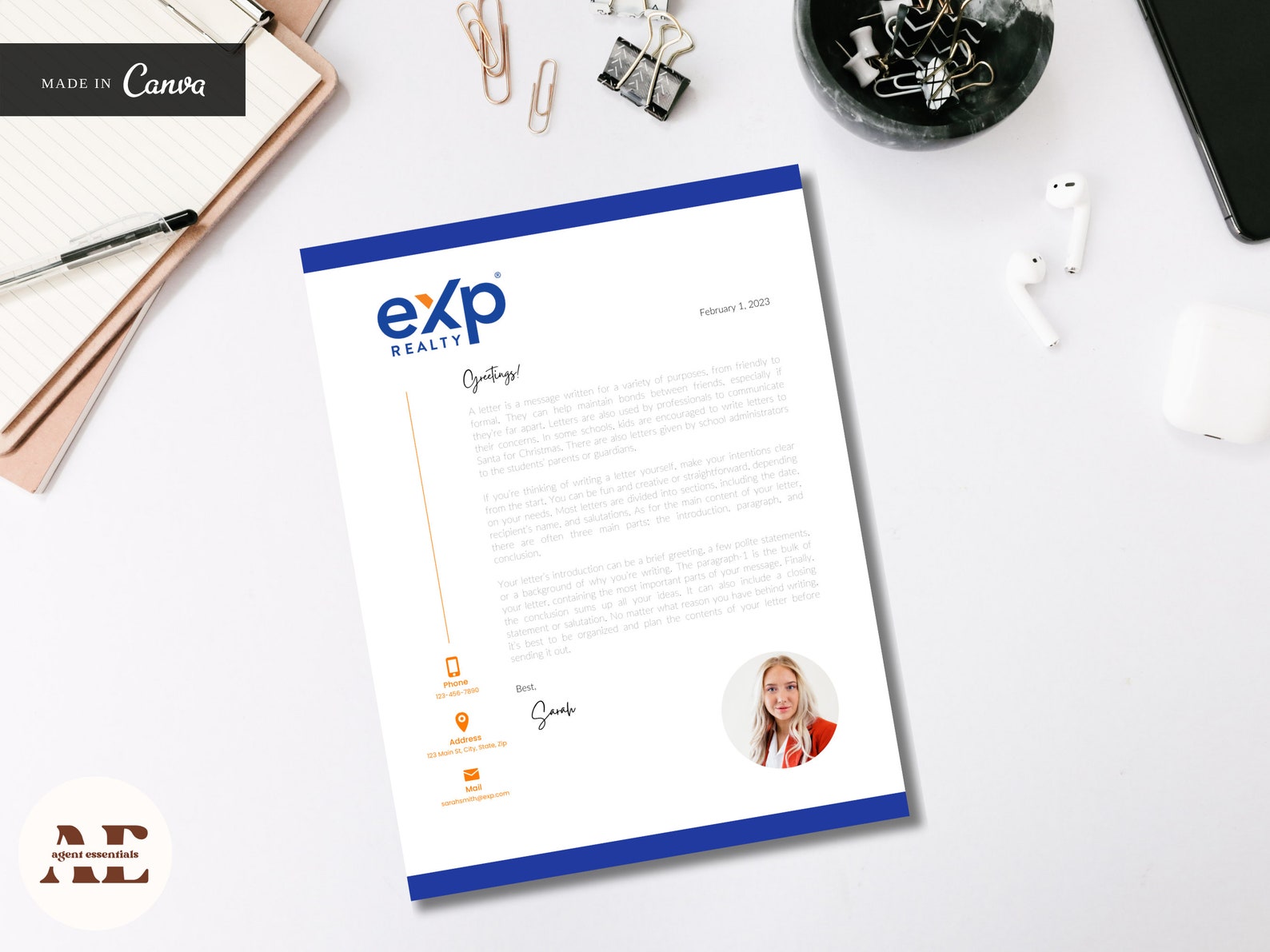 Exp Letterhead | Real Estate Letterhead Template | for Realtors | Canva ...