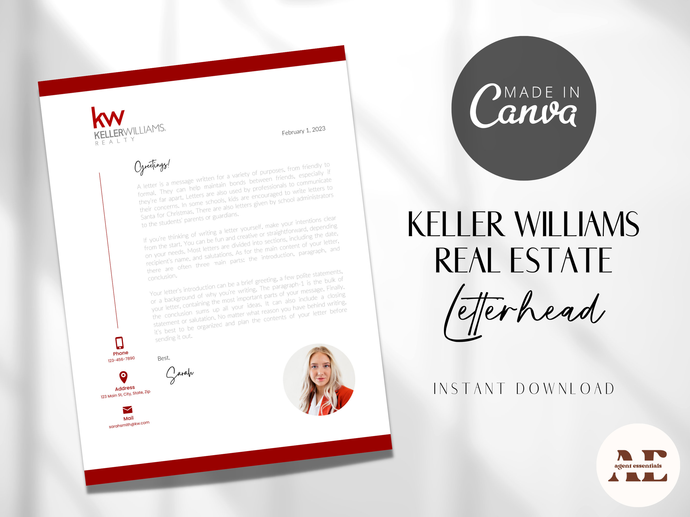 Keller Williams Letterhead | Real Estate Letterhead Template | for ...