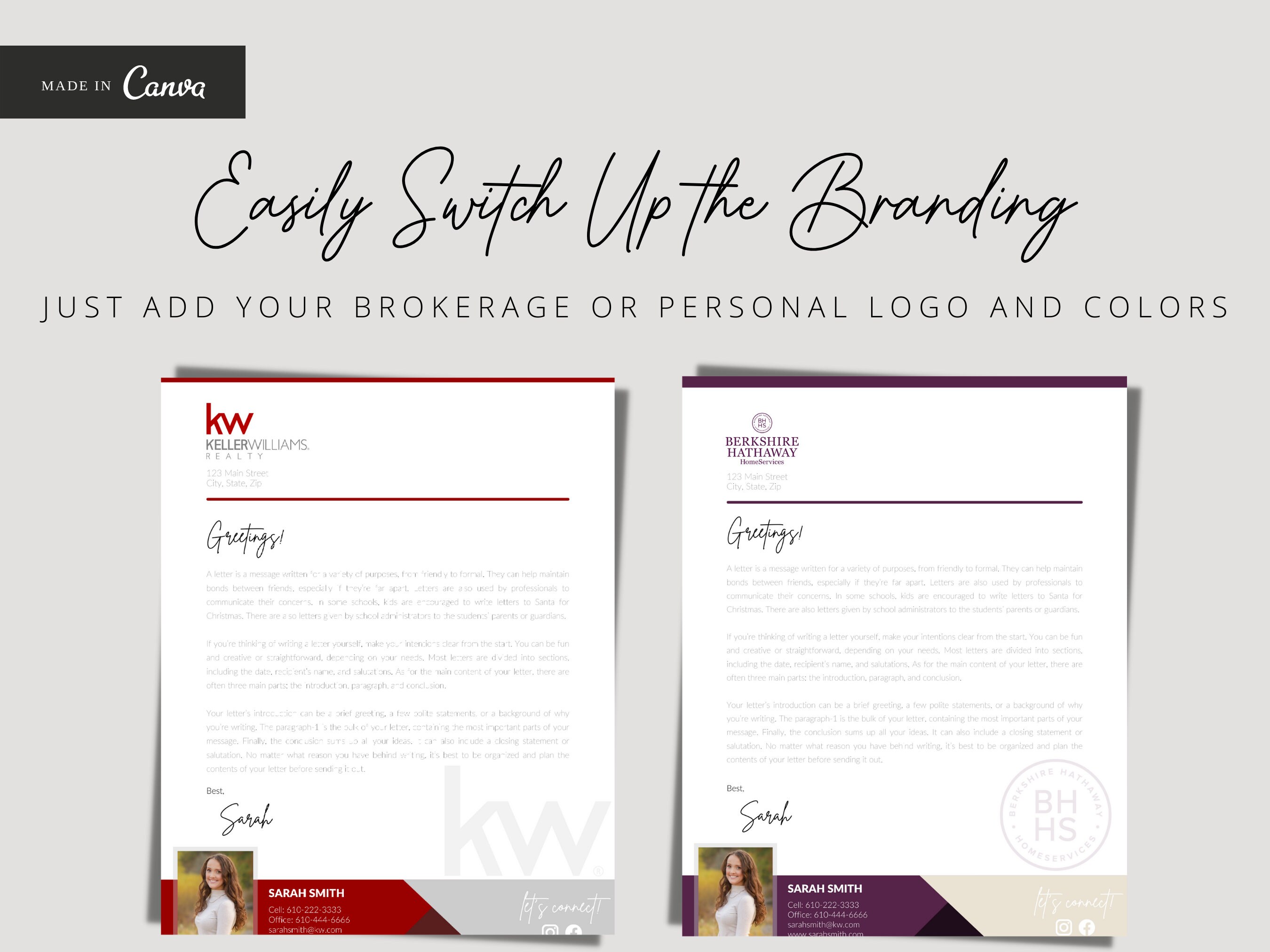 Compass Letterhead Template | Real Estate Letterhead Template | for ...