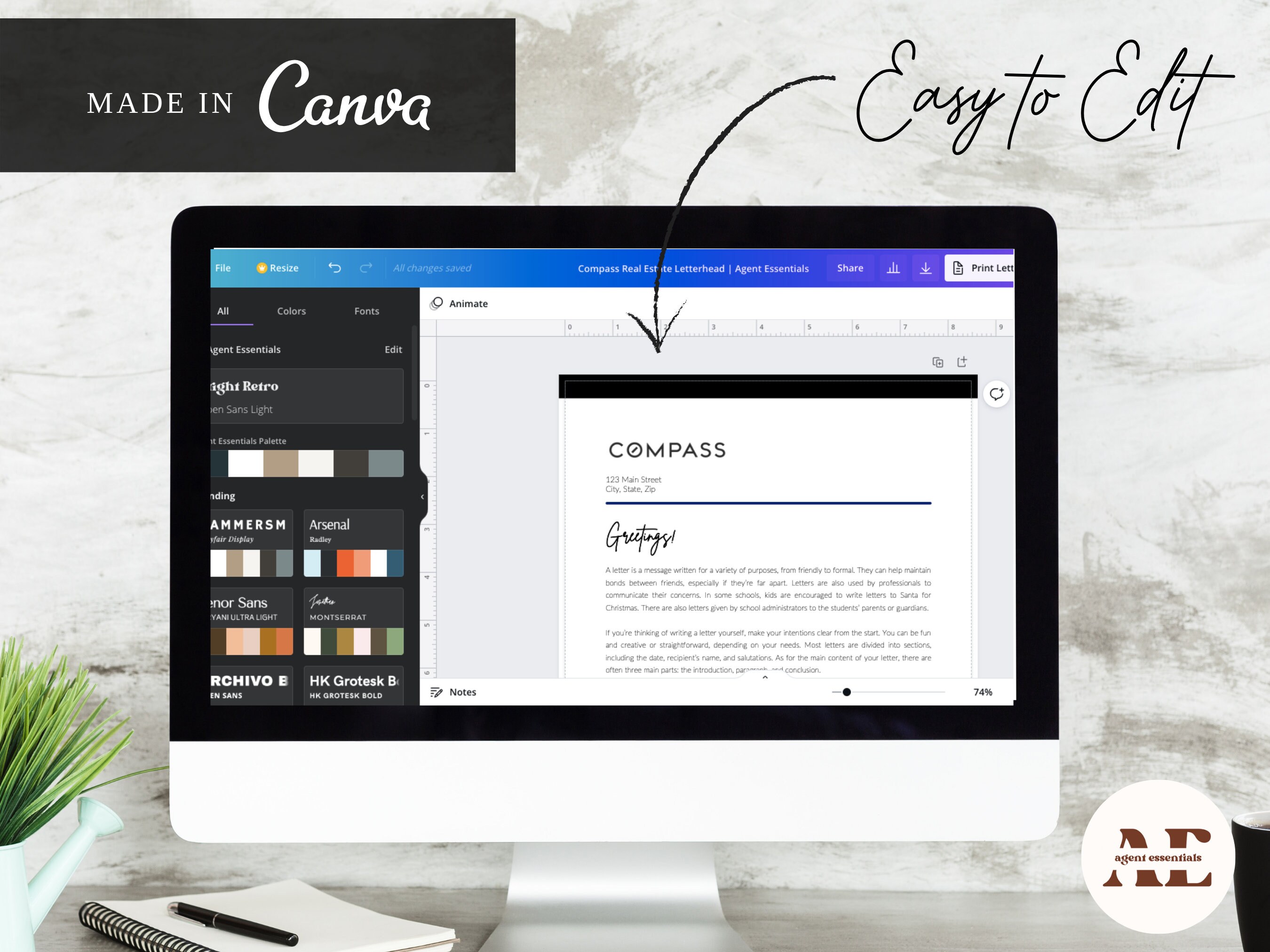 Compass Letterhead Template Real Estate Letterhead Template for ...