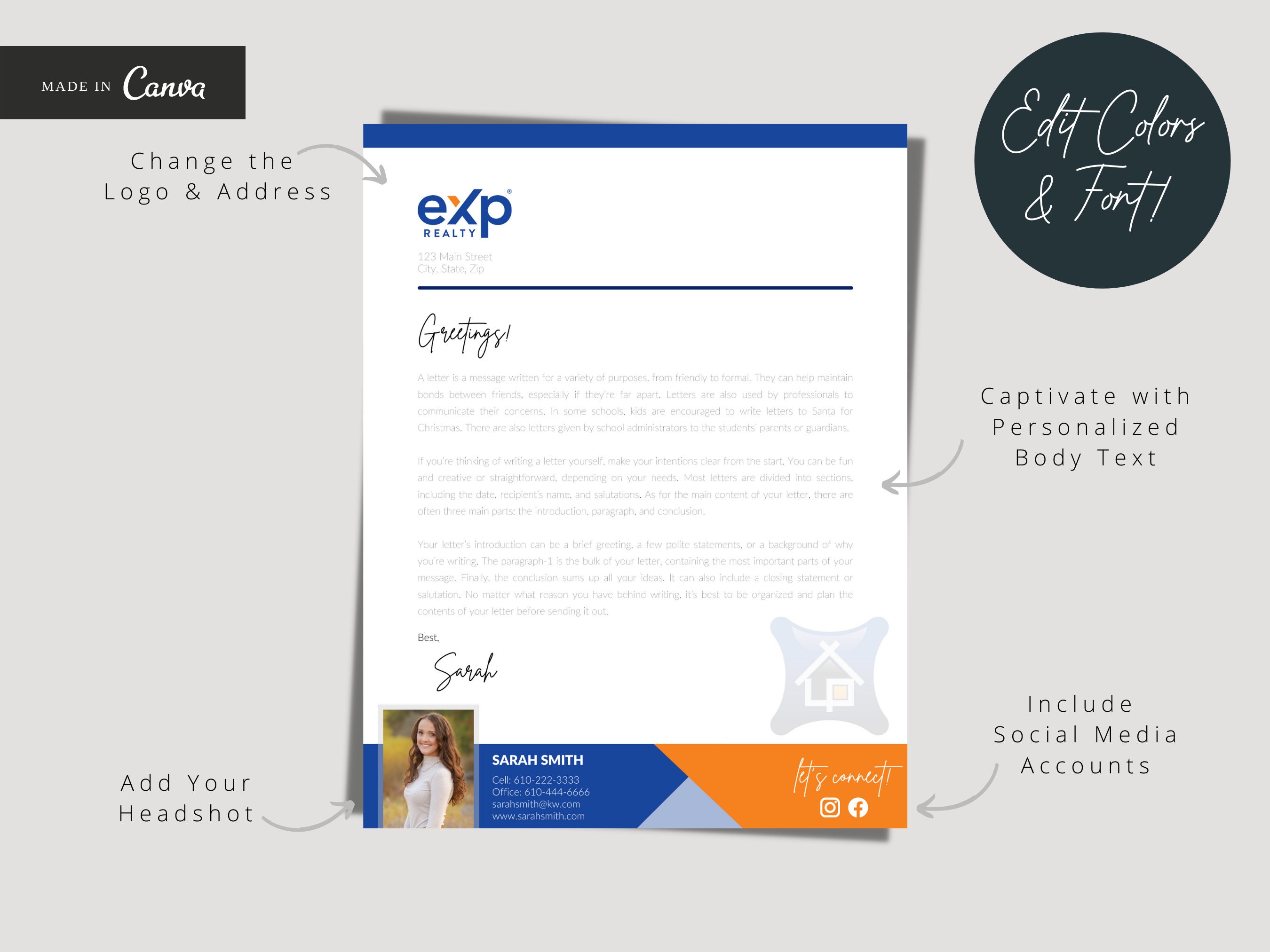 Exp Letterhead Template | Real Estate Letterhead Template | for ...