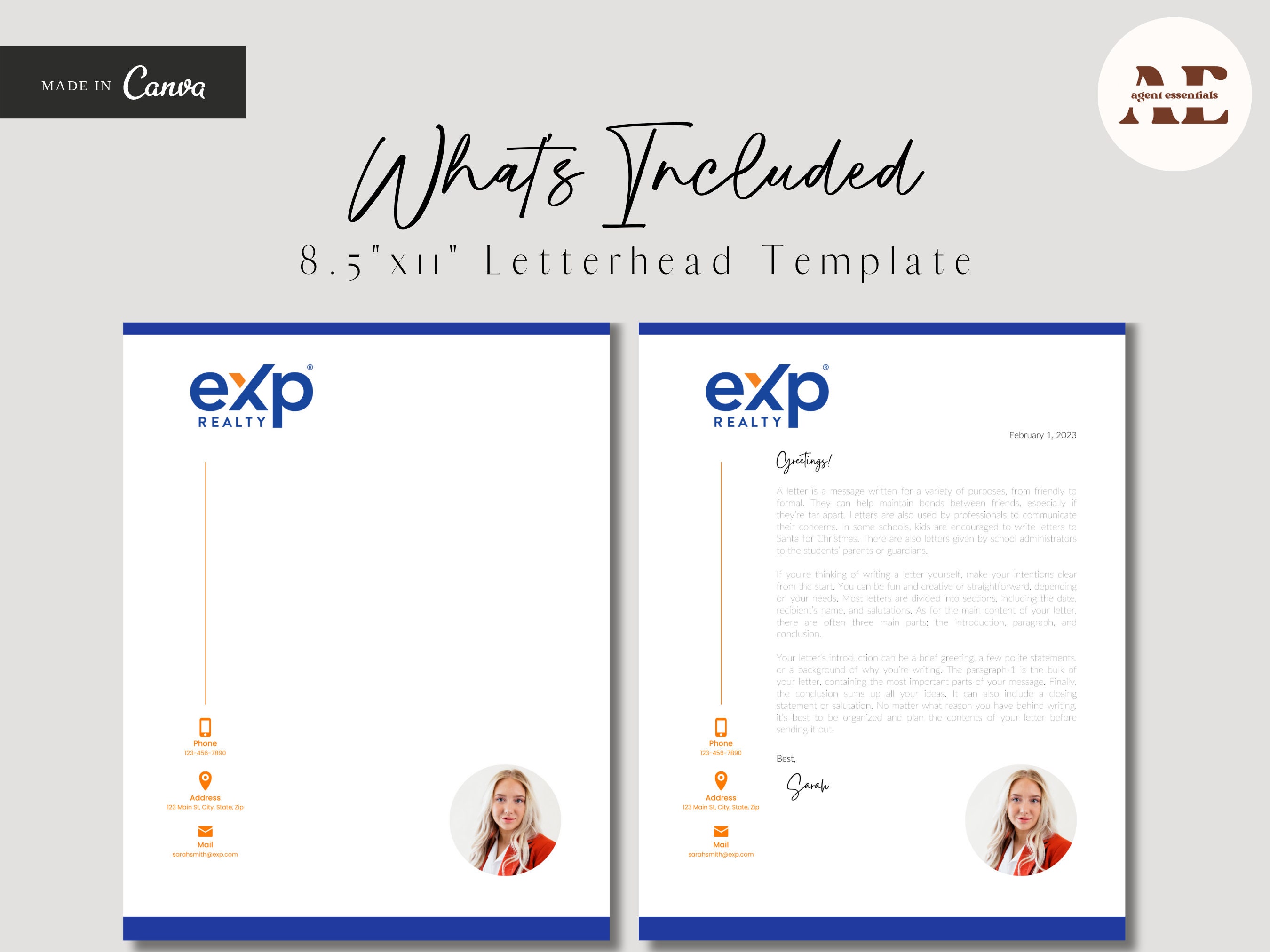 Exp Letterhead | Real Estate Letterhead Template | for Realtors | Canva ...