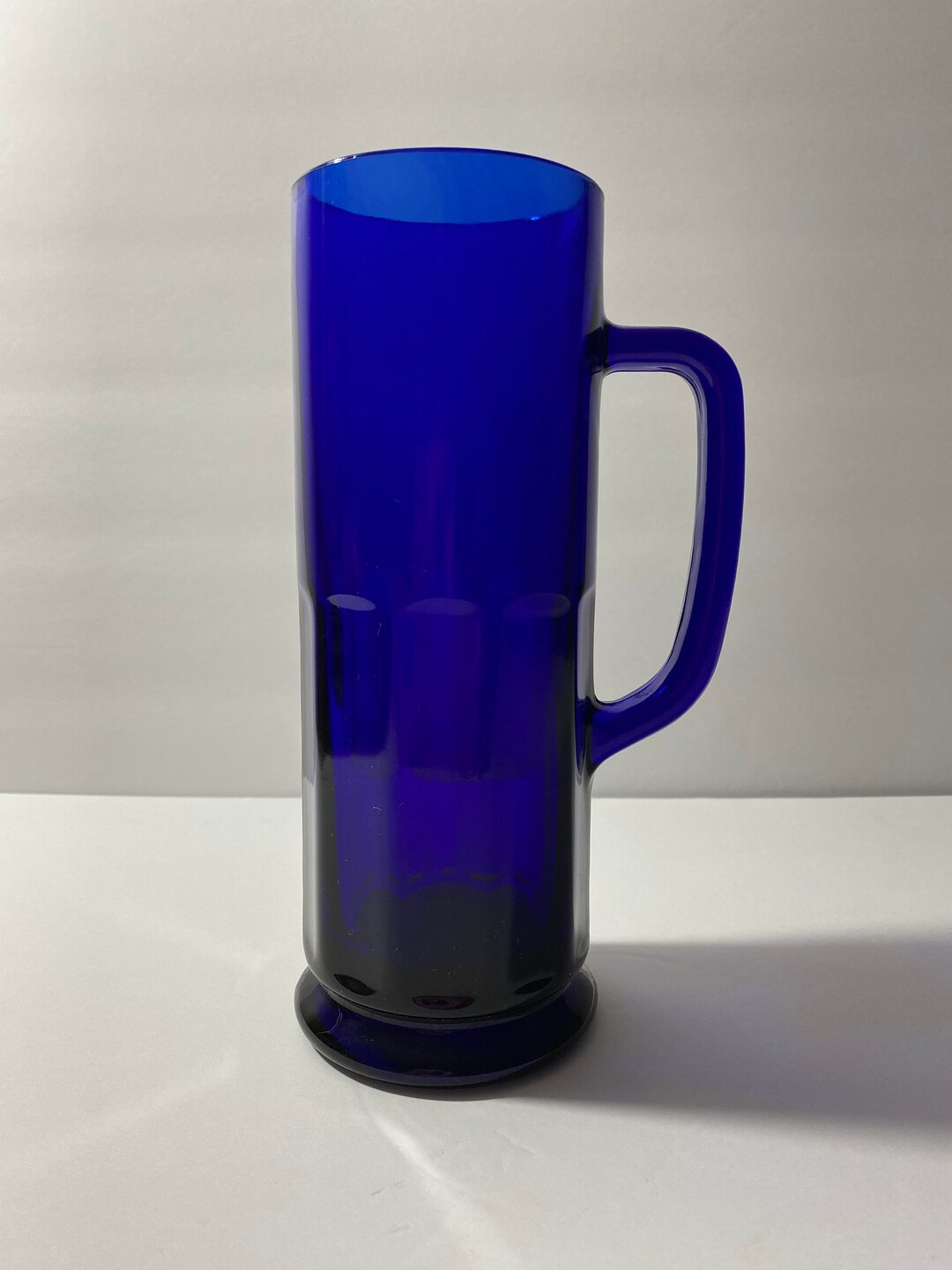 Cobalt Blue Glass Mug - Tall - Etsy