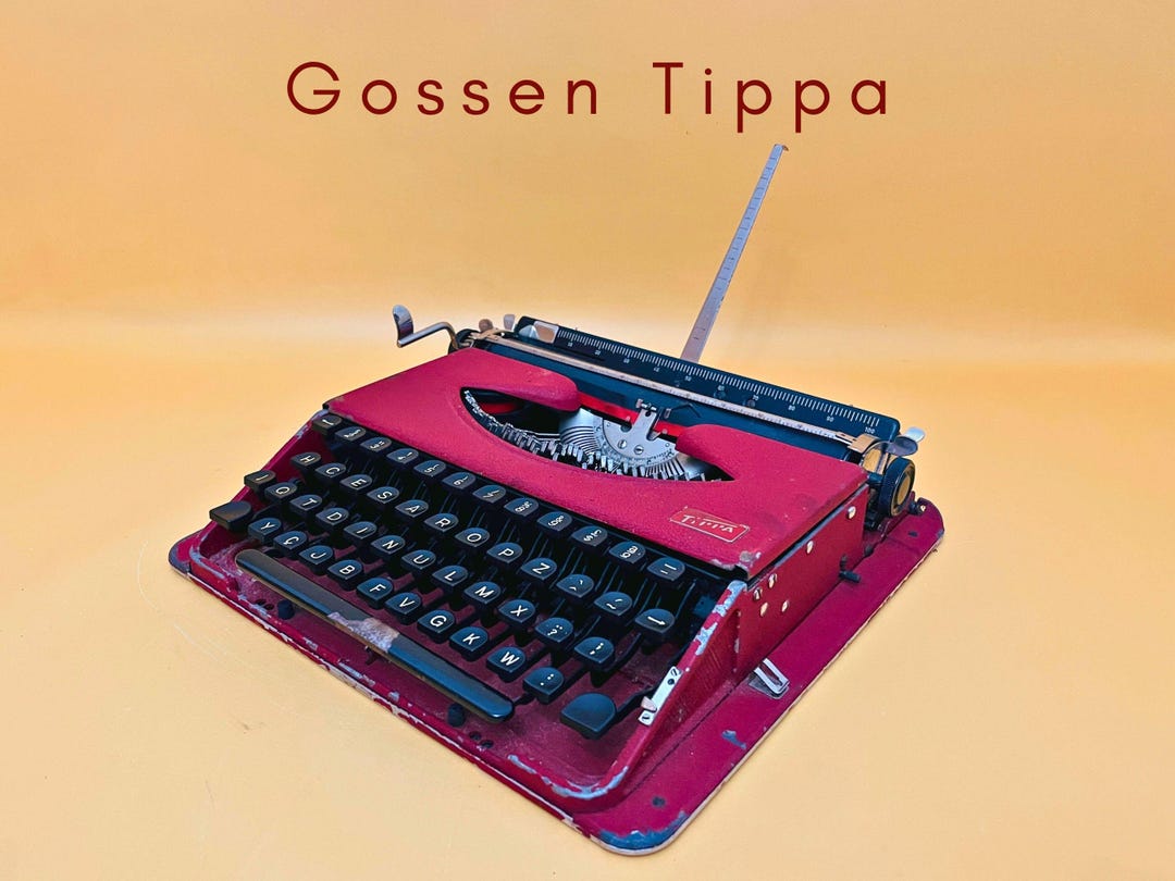 Working Red Typewriter Gossen Tippa 1950s Manual Typewriter Retro Gift ...